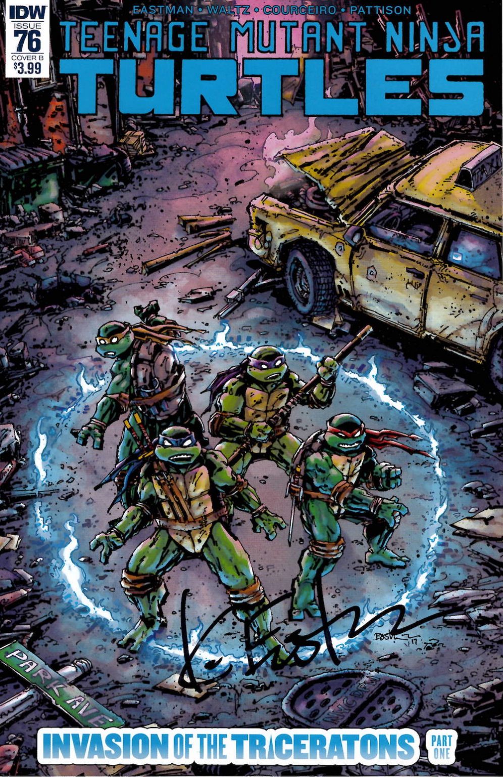 TMNT 76, Cover B – Signed by Kevin – Kevin Eastman Studios