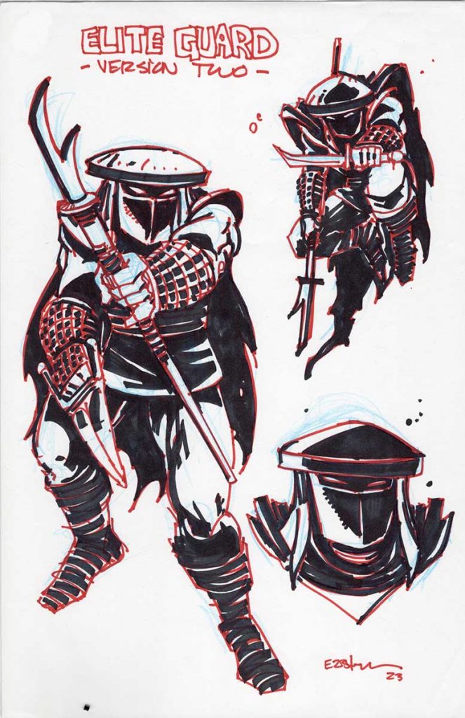 NECA ELITE GUARD Original Art Character Design Roughs – Kevin Eastman ...