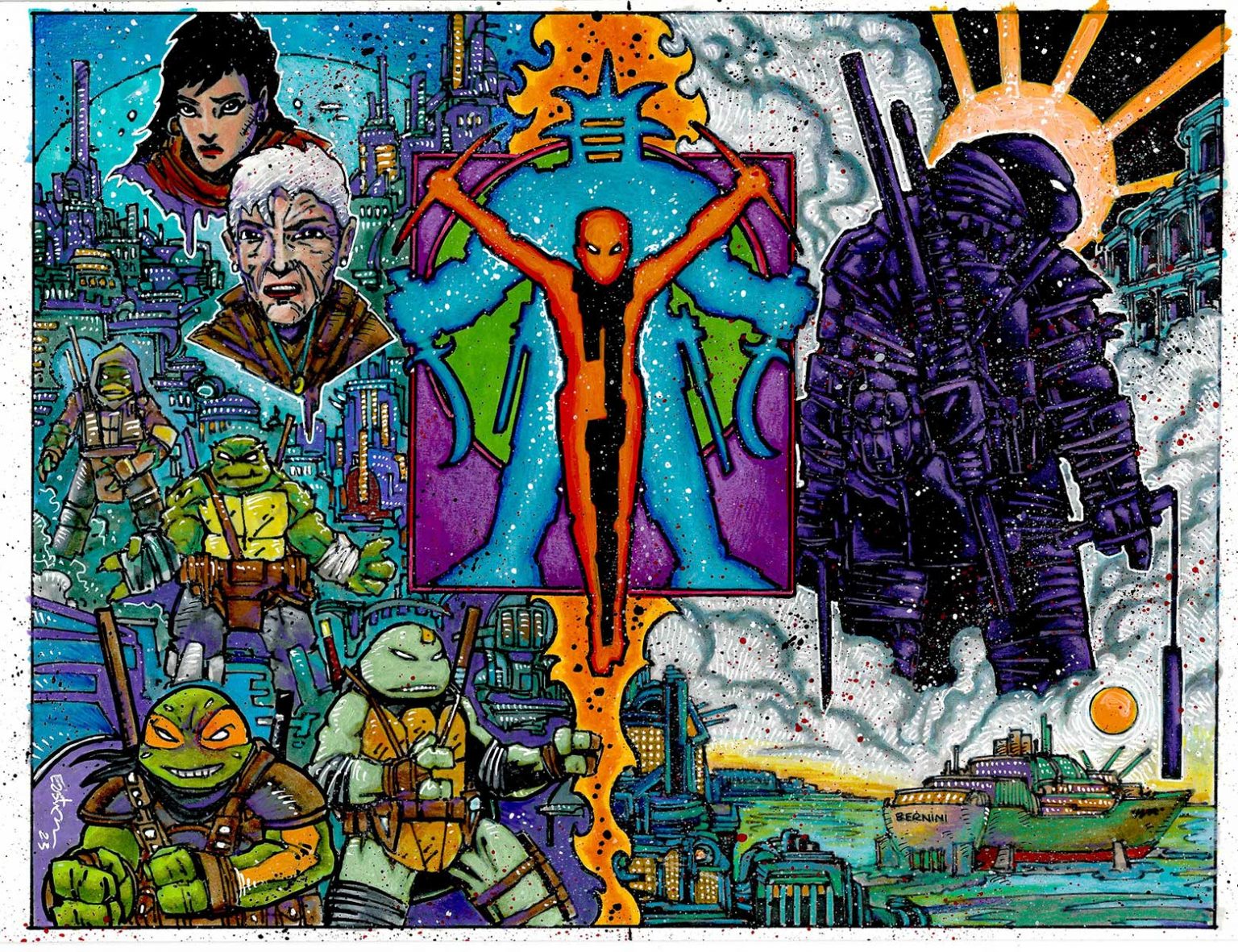TMNT Last Ronin Lost Years Issue 5 Original Wraparound Cover Art ...