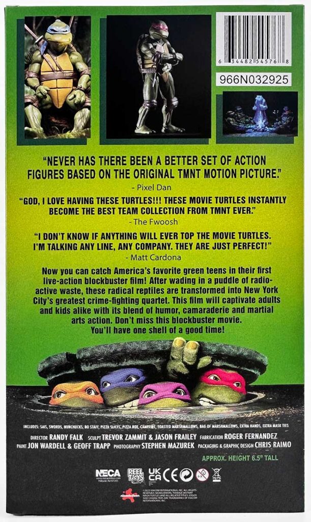 NECA TMNT 1990 Movie 35th Anniversary 5 Pack with Signed Mirage Movie ...